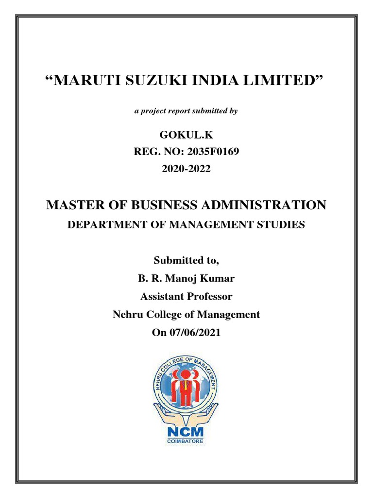 Maruti Suzuki Business Analysis | PDF | Money | Business