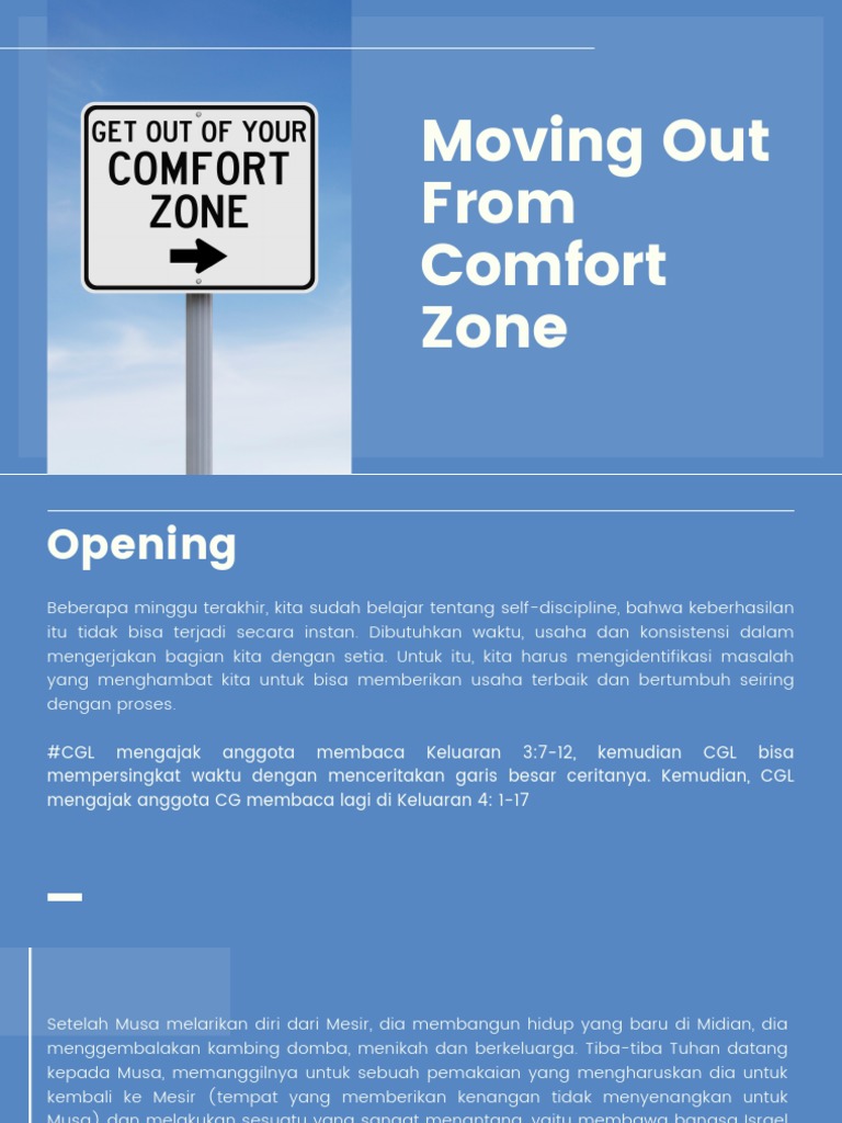 Moving Out From Comfort Zone | PDF