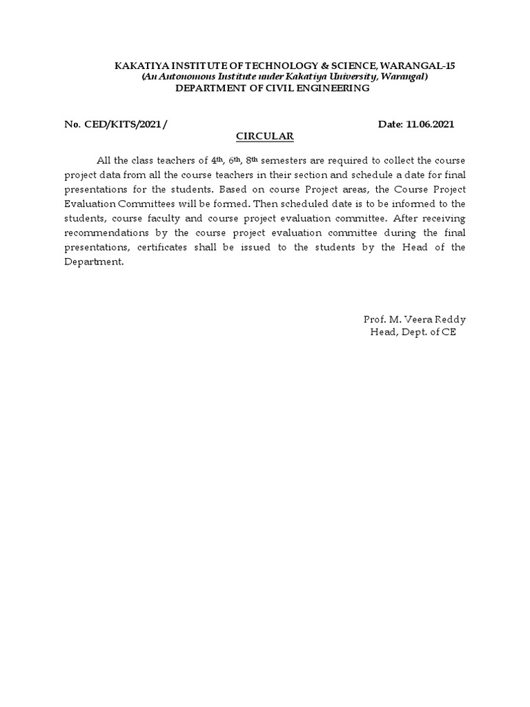 Course Project Circular | PDF