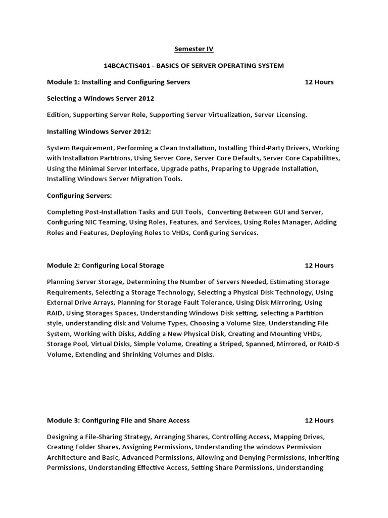 14bcactis401 - Basics of Server Operating System | PDF | Hyper V | Hard ...