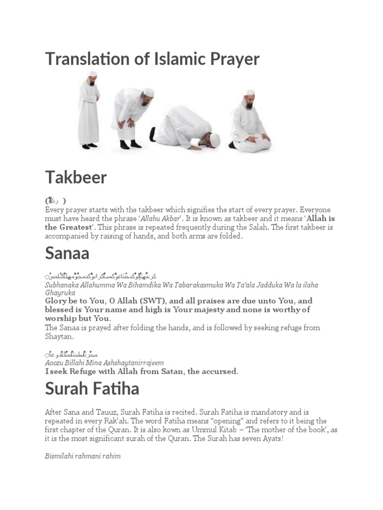 Translation of Islamic Prayer | PDF | Takbir | Surah