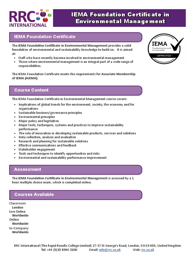 Iema FC Datasheet | PDF | Environmental Resource Management ...