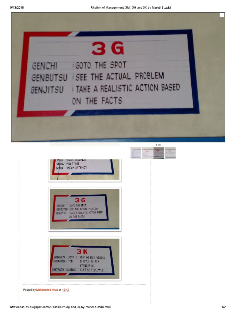 Implementing Continuous Improvement Techniques: Maruti Suzuki's Use of "3M, 3G, and 3K | PDF ...