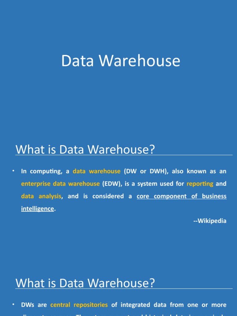 Data Warehouse - DWDM | PDF | Data Warehouse | Databases