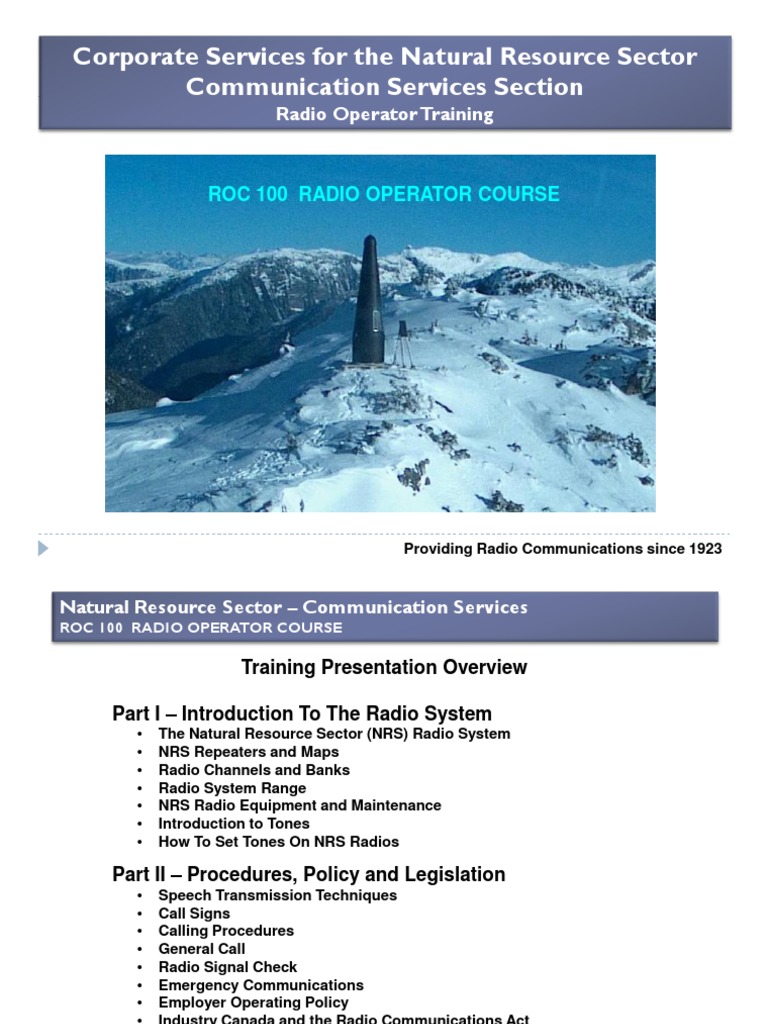 Radio Operations Training | PDF | Radio | Base Station