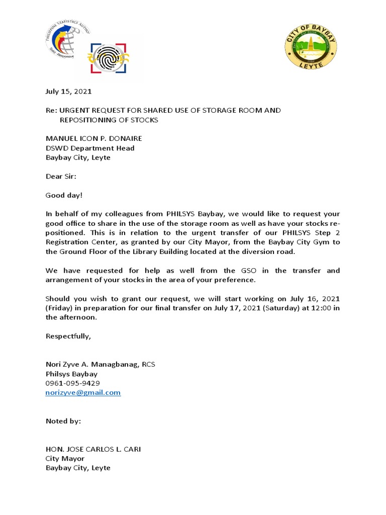 Request Storage Room | PDF