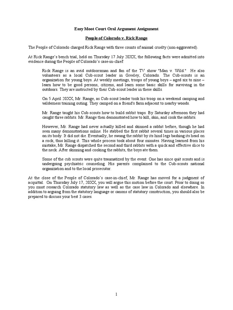 Easy Moot Court Oral Argument Assignment | PDF | Common Law | Government