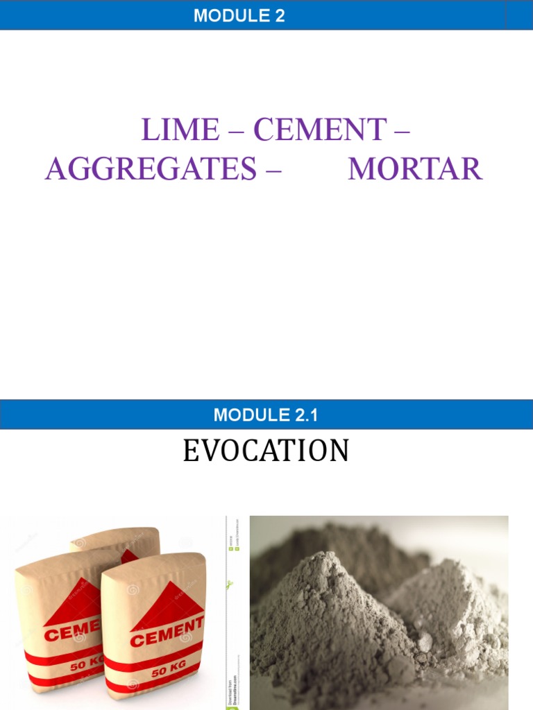Lime - Cement - Aggregates - Mortar | PDF | Cement | Fly Ash
