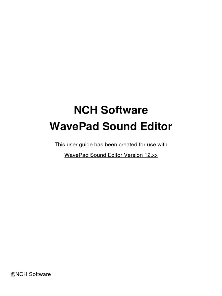 WavePad Audio Editor Windows Help Guide | PDF