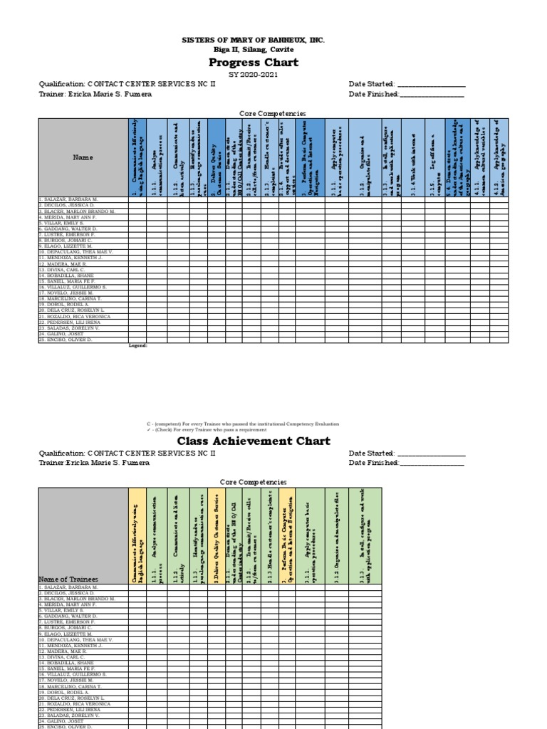 Progress and Achievement Charts | PDF | Human Communication | Computing