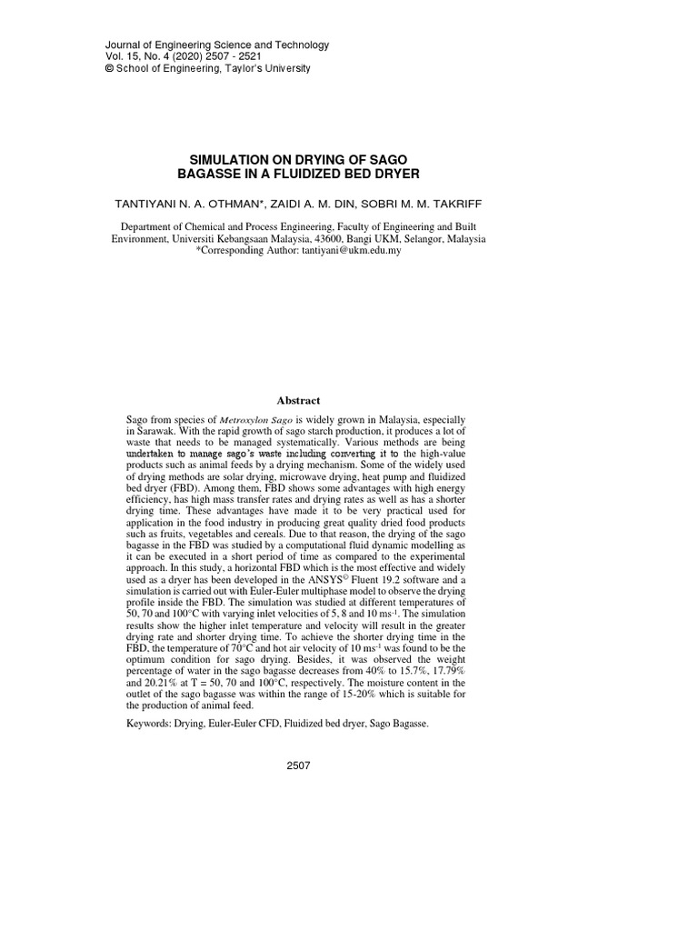 Simulation On Drying of Sago | PDF | Humidity | Computational Fluid ...