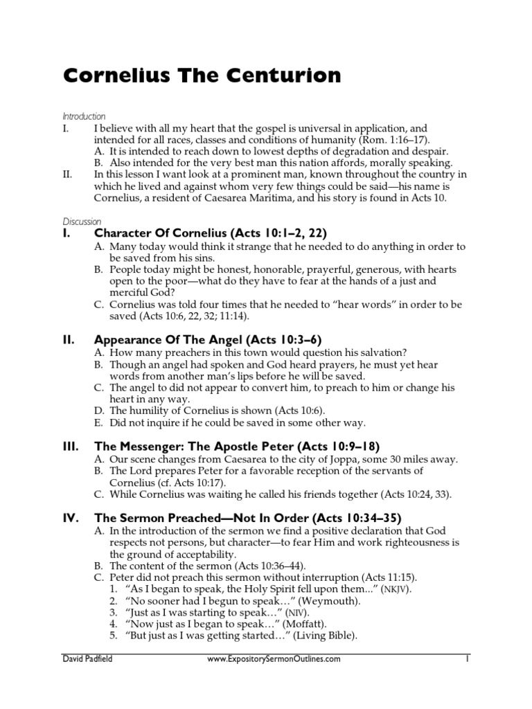 Conversion of Cornelius | PDF | Acts Of The Apostles | Sermon
