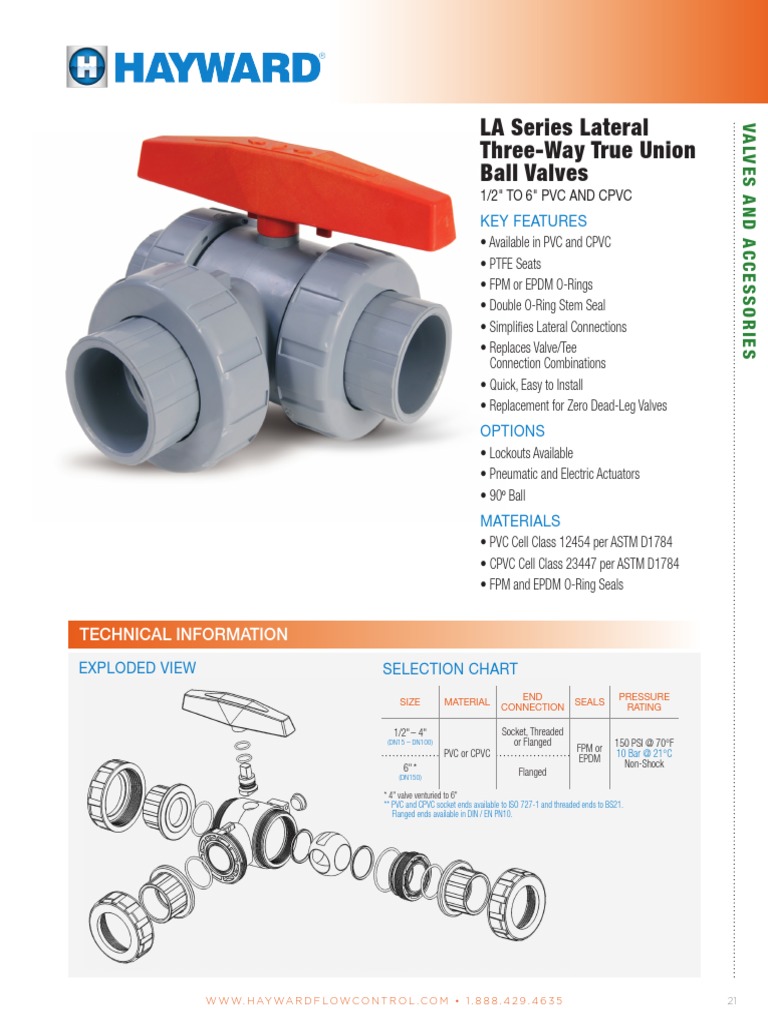 LA Series Lateral Three-Way True Union Ball Valves: Key Features | PDF ...