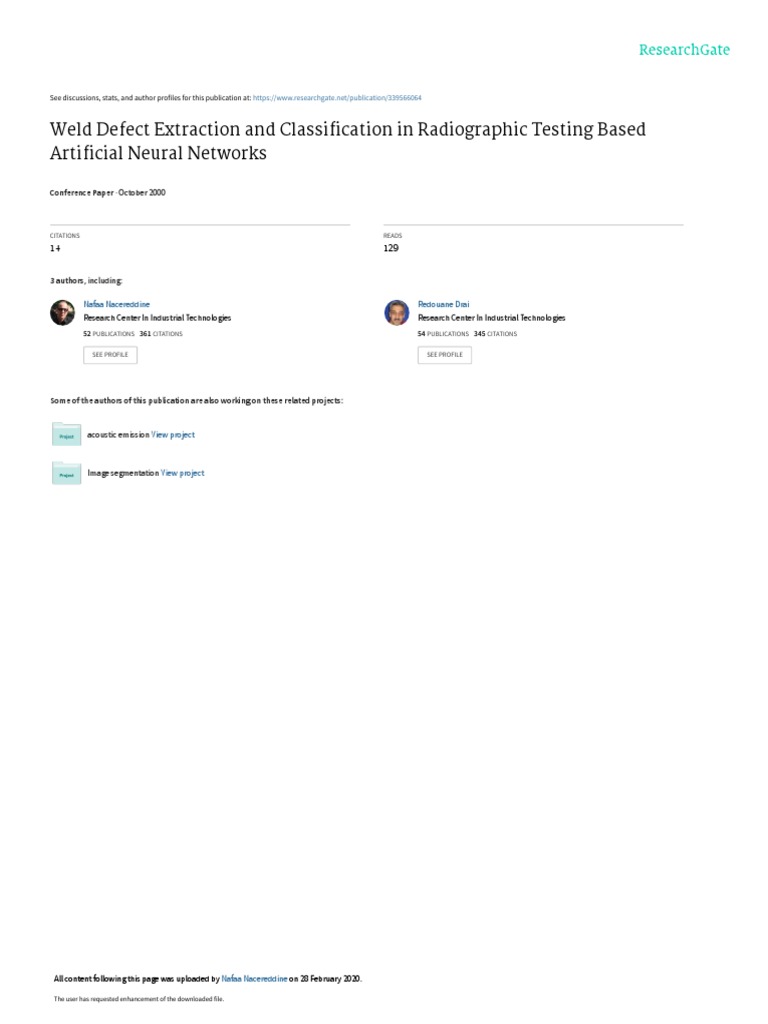 Weld Defect Extraction and Classification | PDF | Nondestructive ...