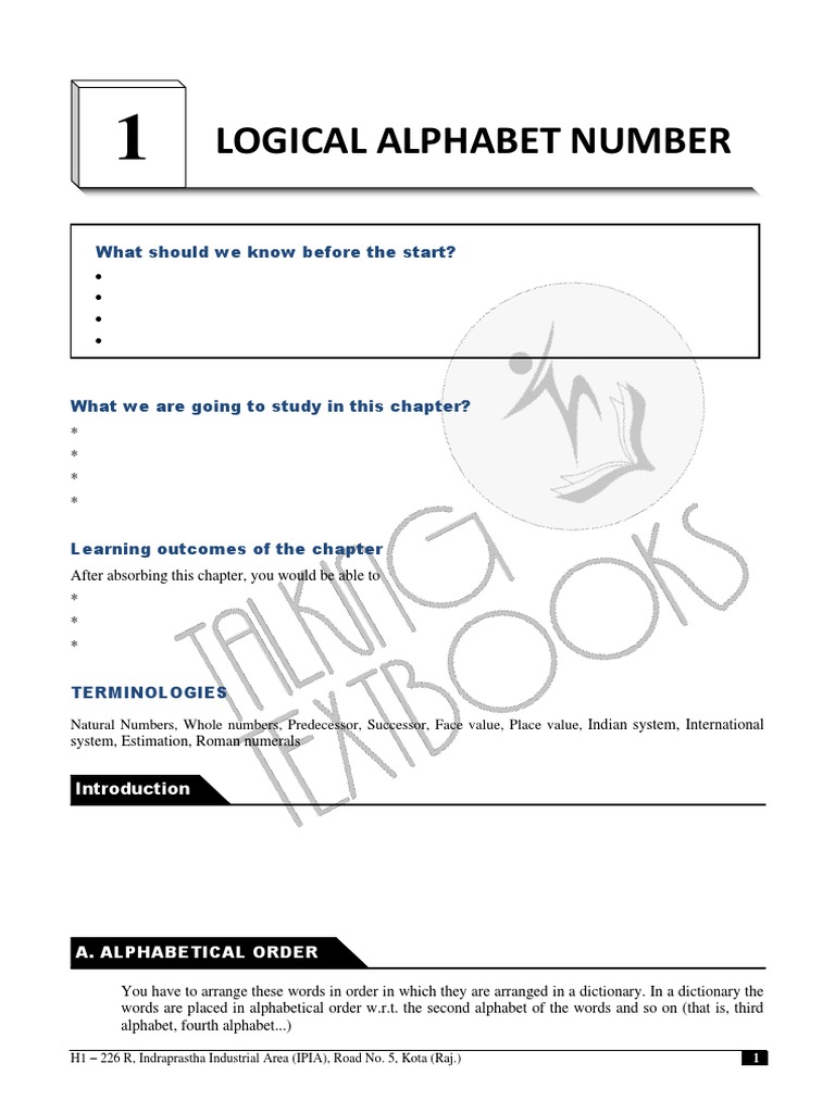 Logical Alphabet Number | PDF | Collation | Word