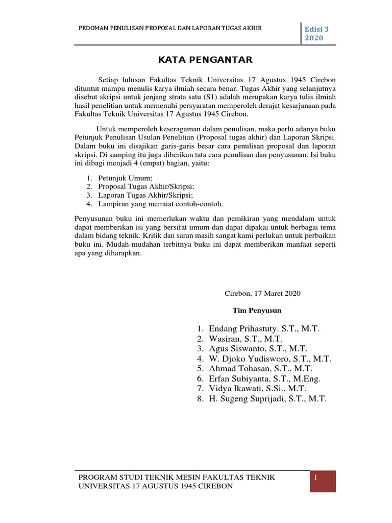 Pedoman Penulisan Proposal Ta Dan Ta - Revisi | PDF