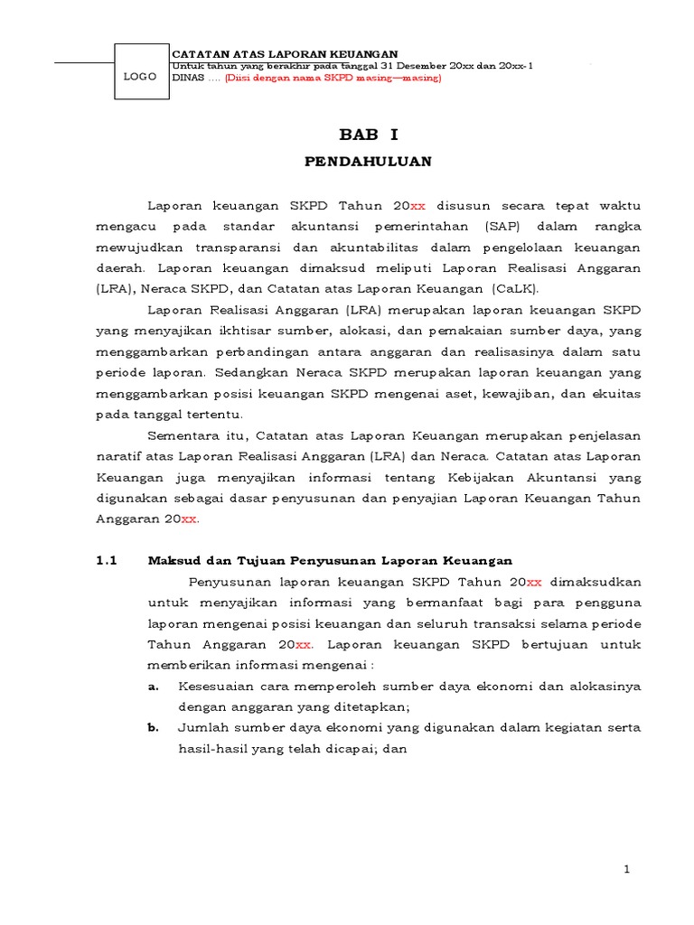 Contoh Format CaLK | PDF