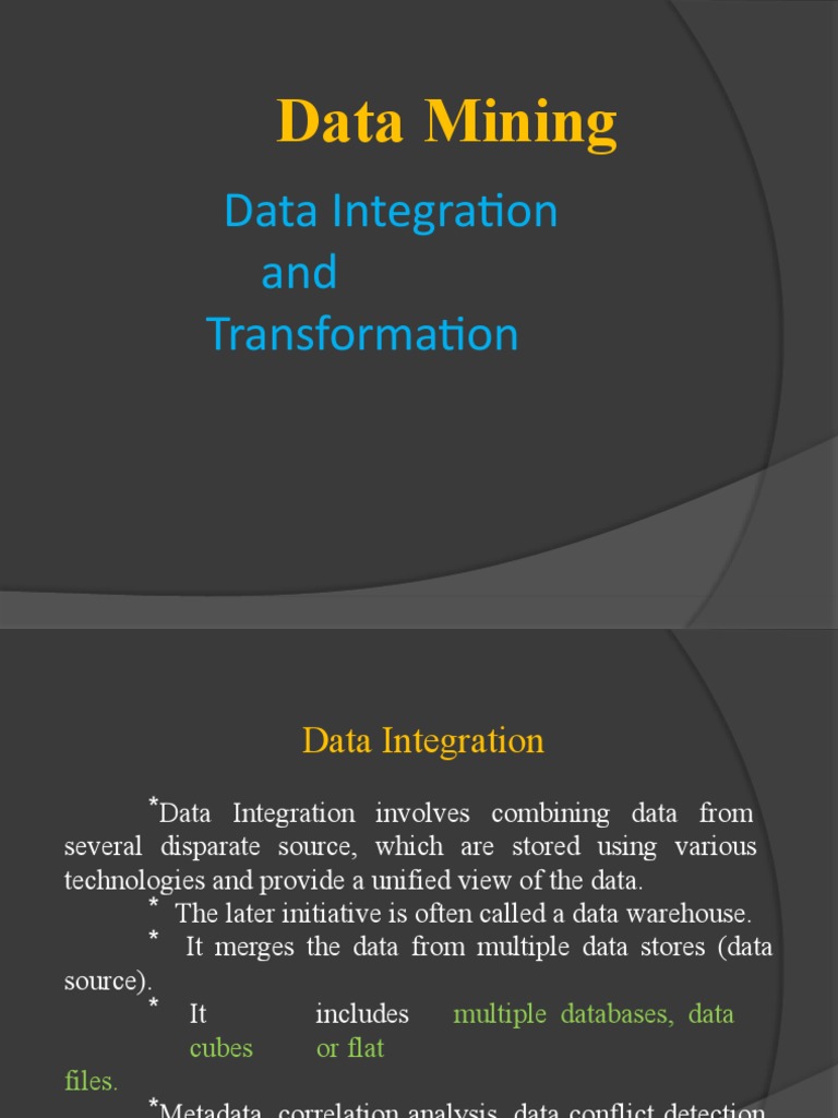 Data Integration & Transformation | PDF | Data Warehouse | Standard Deviation