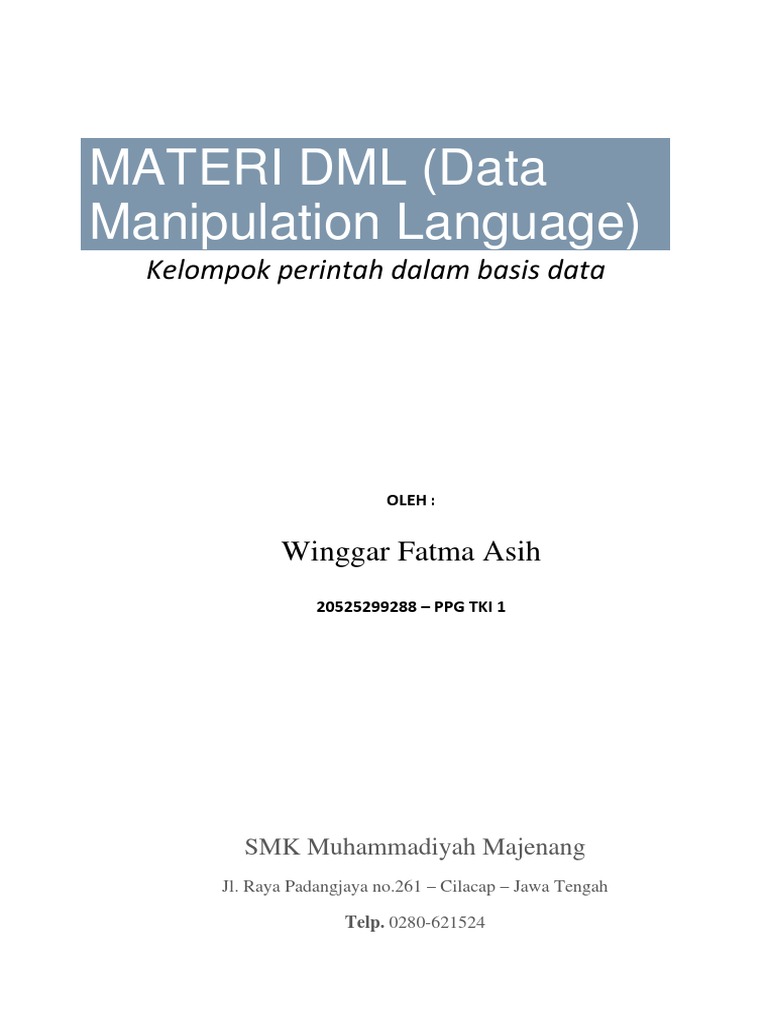 Bahan Ajar DML Ok | PDF | Komputer | Teknologi & Rekayasa