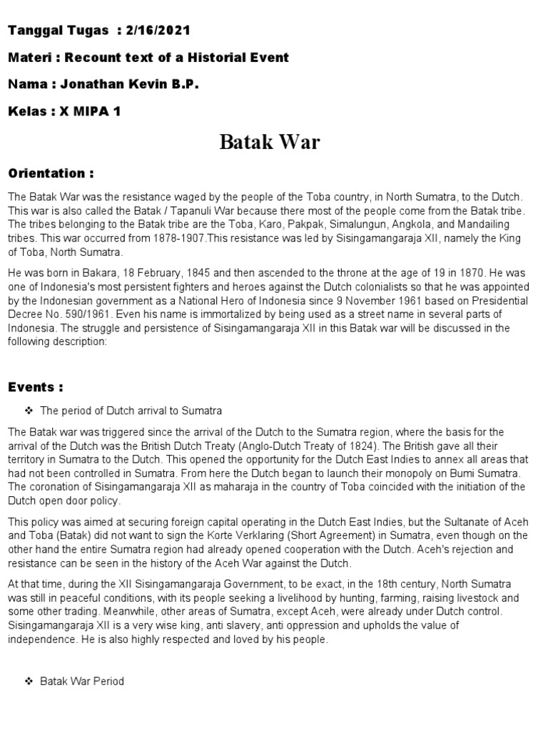 Tugas Recount Text Jonathan Kevin B.P. (16) X MIPA 1 | PDF | Unrest ...