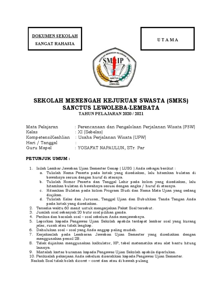 Soal Ujian p3w Kelas Xi Semster 2 | PDF