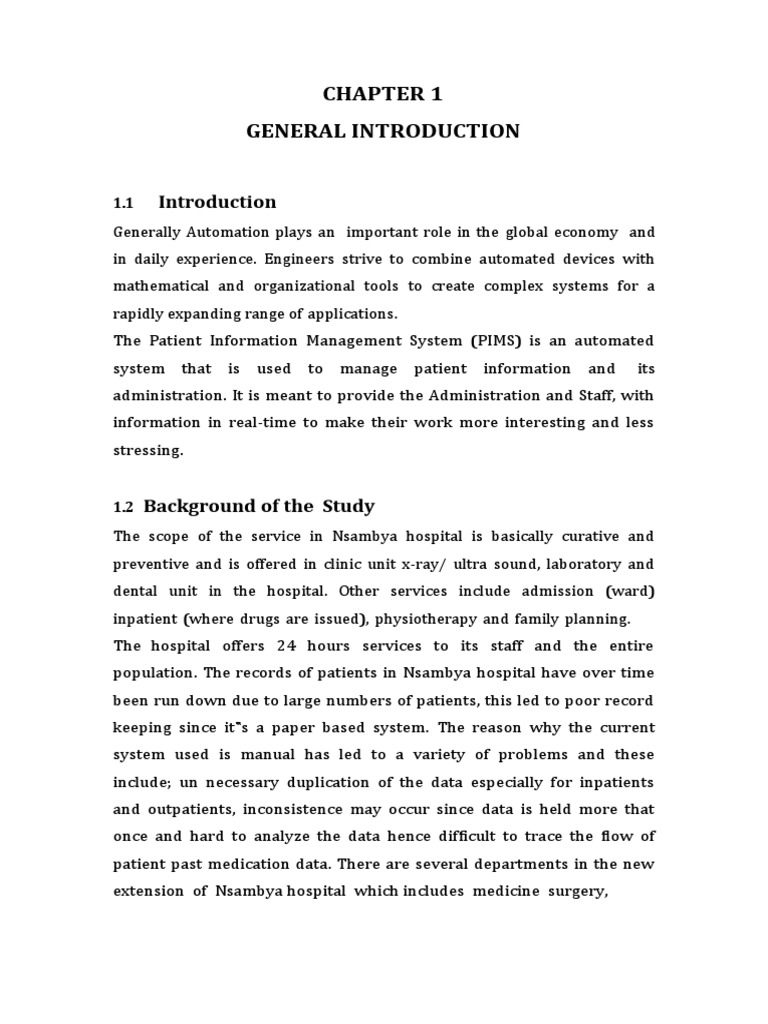 Chapter 1 General Introduction | Download Free PDF | Medical Record | Electronic Health Record