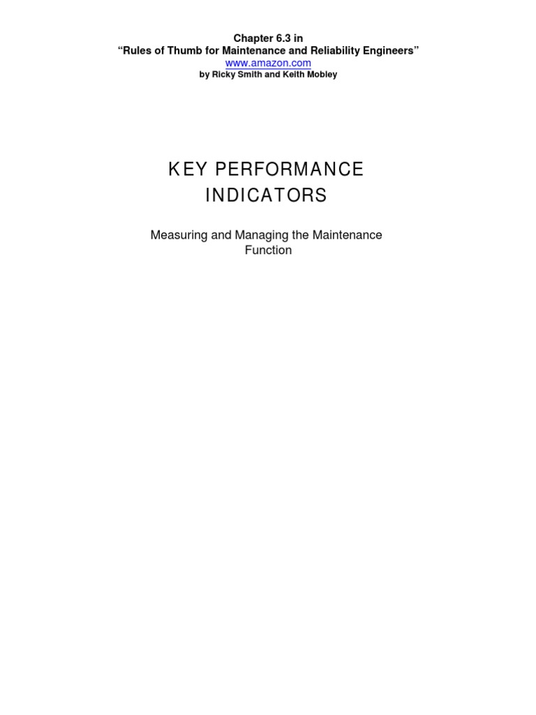 Maintenance KPIs Article 1604520372 | PDF | Performance Indicator | Reliability Engineering