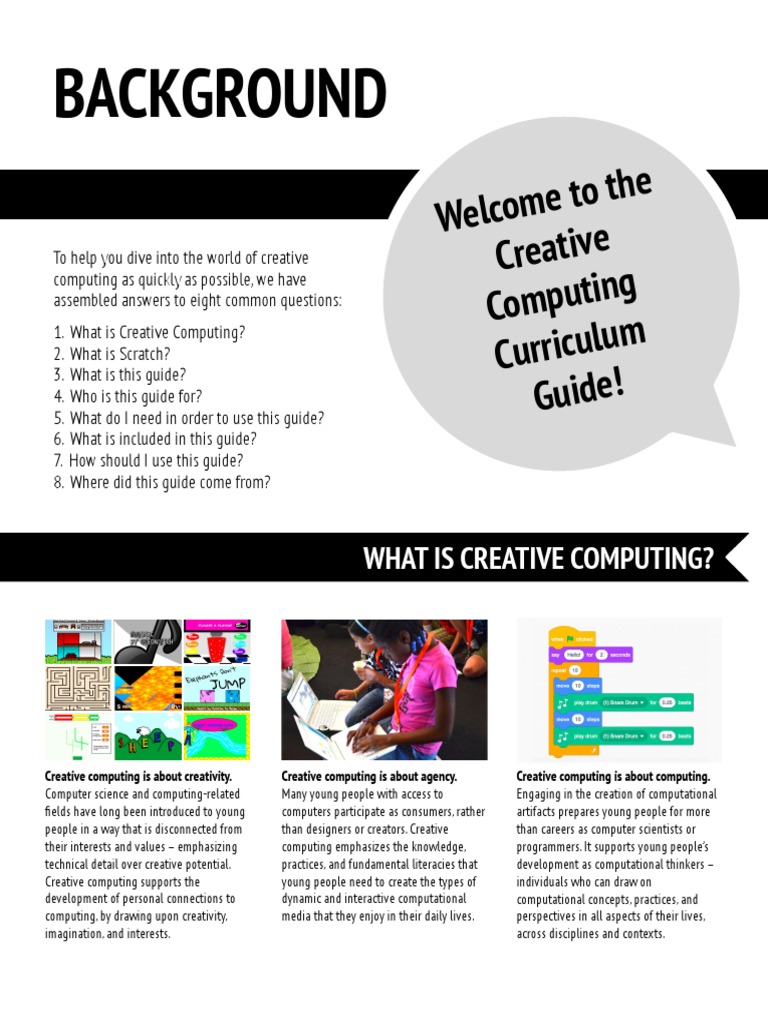Background: Welcome To The Creative Computing Curriculum Guide! | PDF | Scratch (Programming ...