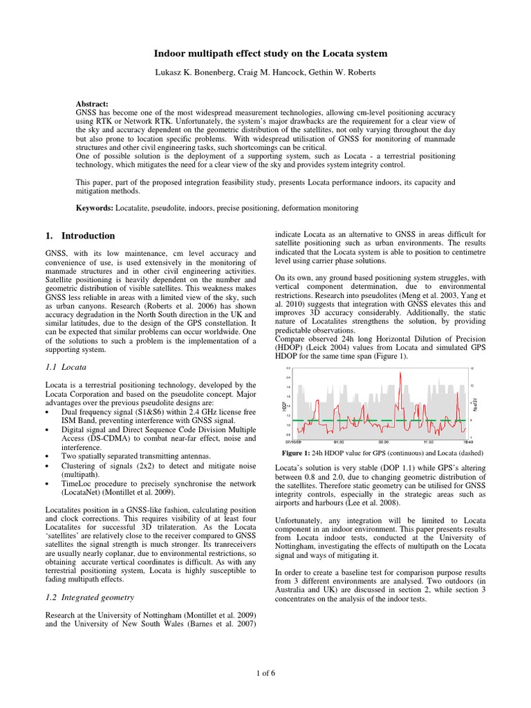 Indoor Locata System Multipath Study | PDF | Global Positioning System ...
