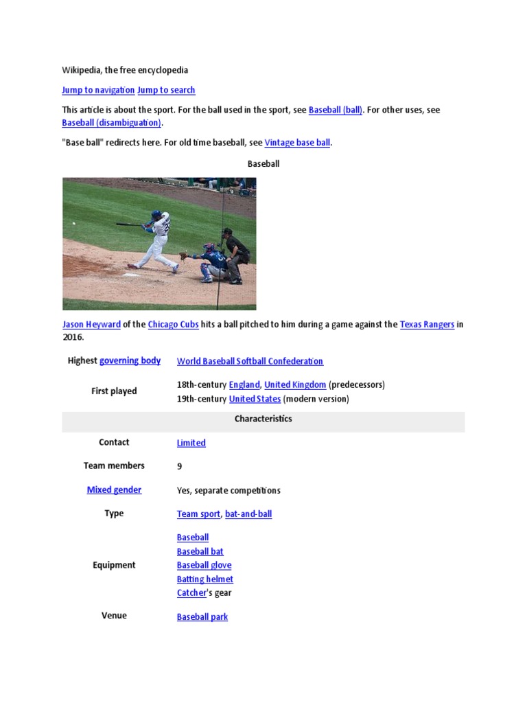 Baseball | PDF | Batting (Baseball) | Recreation