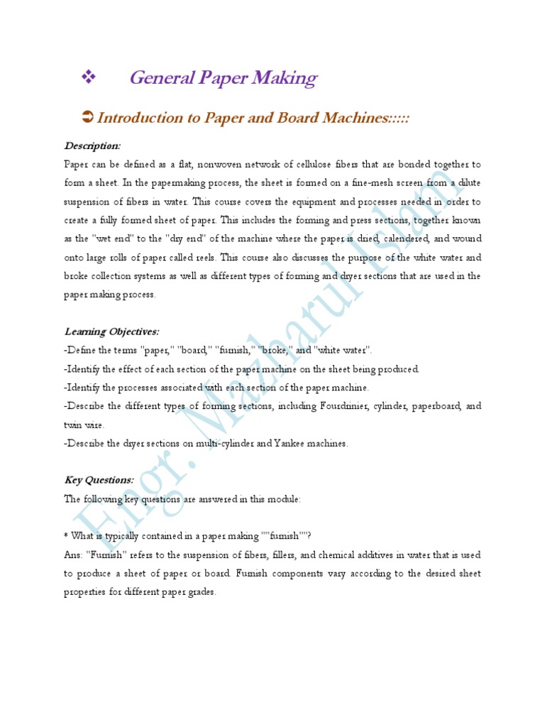 Paper Manufacturing Training | PDF | Steam | Pulp (Paper)