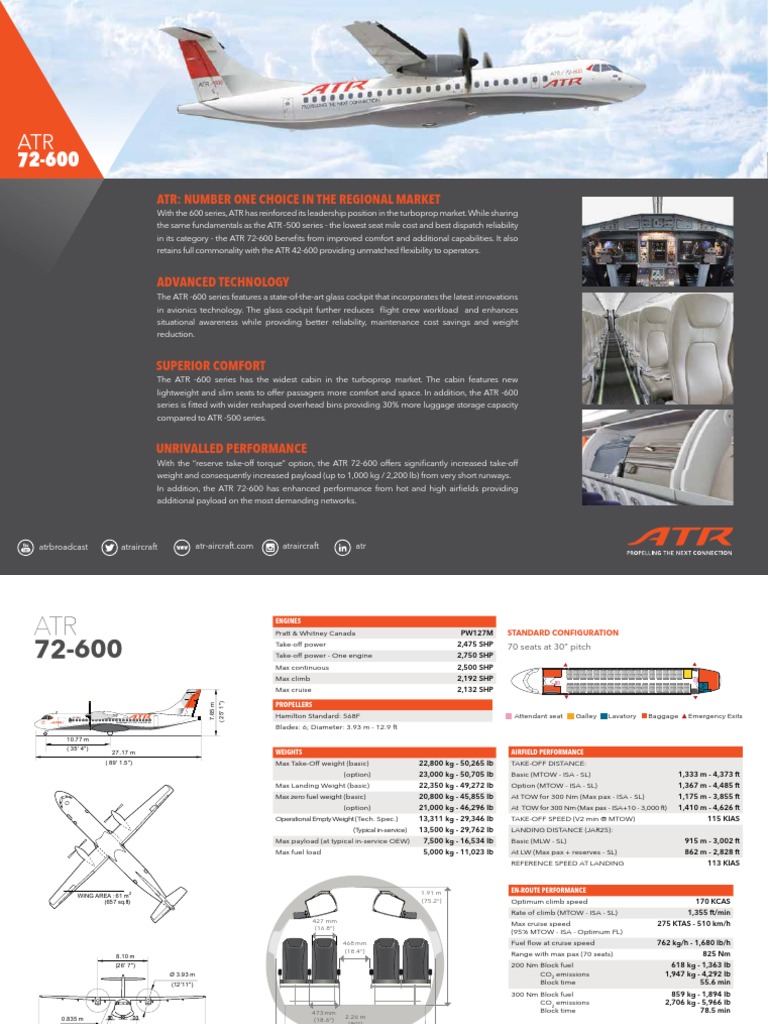 Atr: Number One Choice in The Regional Market | PDF | Aviation | Aircraft