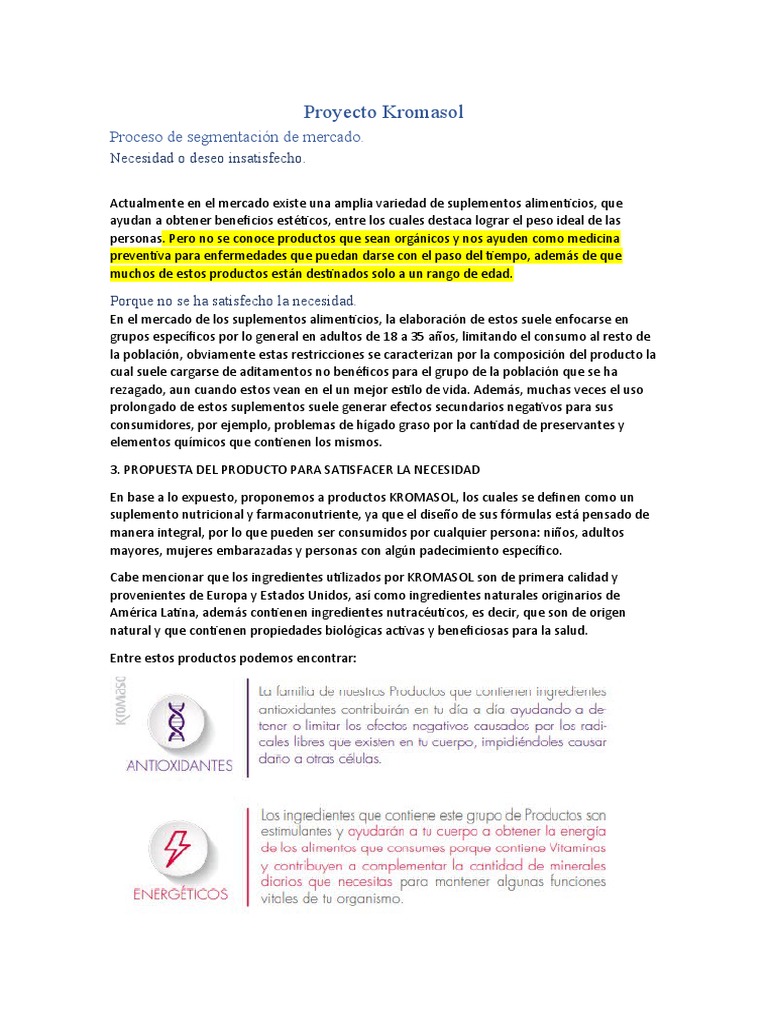 Suplementos Kromasol: Salud para Todos | PDF