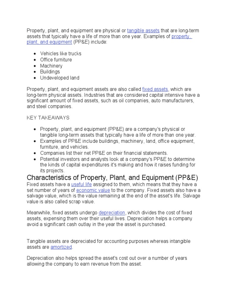 Understanding Property, Plant, and Equipment | PDF | Fixed Asset ...