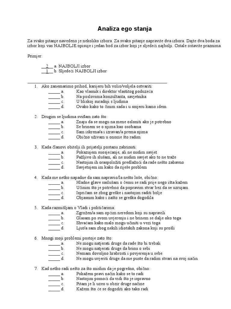 Analiza Ego Stanja | PDF
