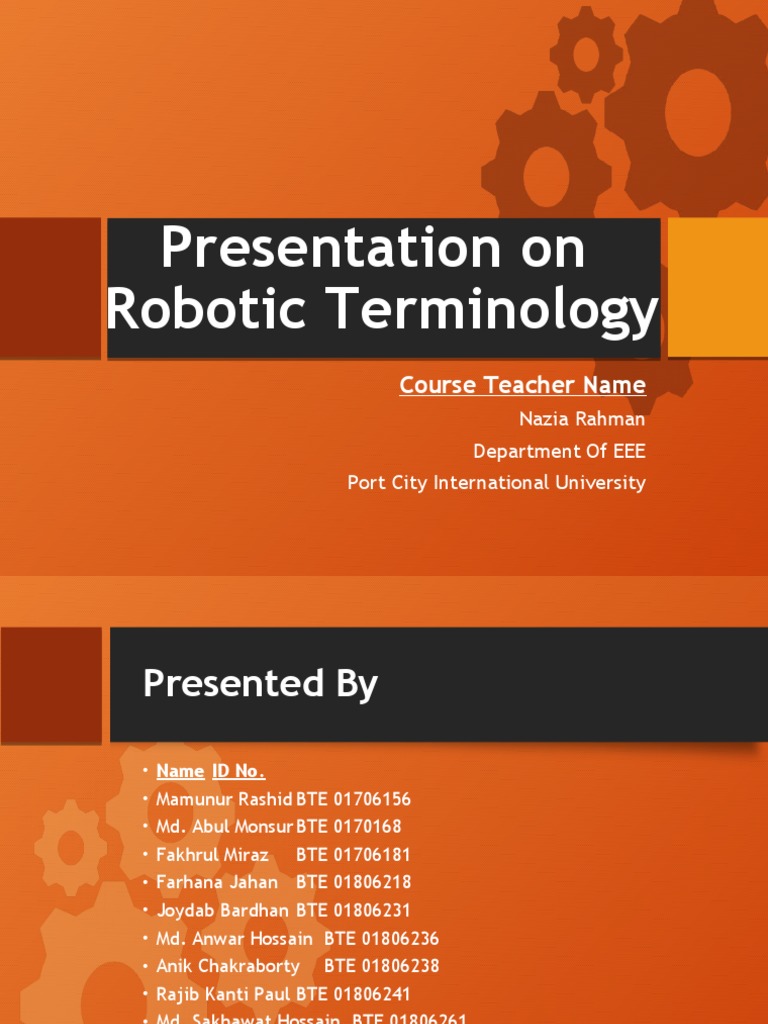 Overview of Robotics Terminology | PDF | Robot | Robotics