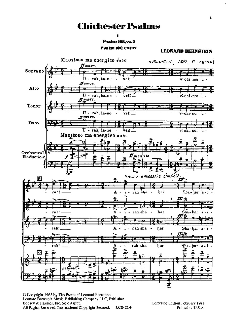 Bernstein - Chichester Psalms | PDF