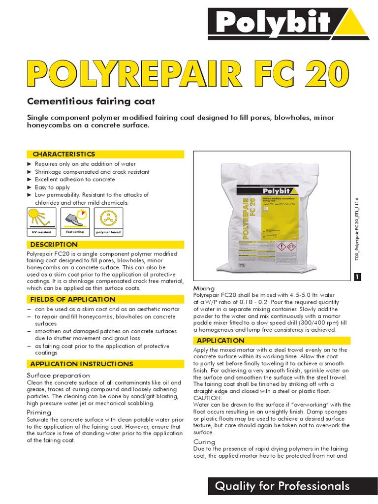 Mea Polybit Tds Polybit Polyrepair FC 20 en Mea | PDF | Shelf Life ...