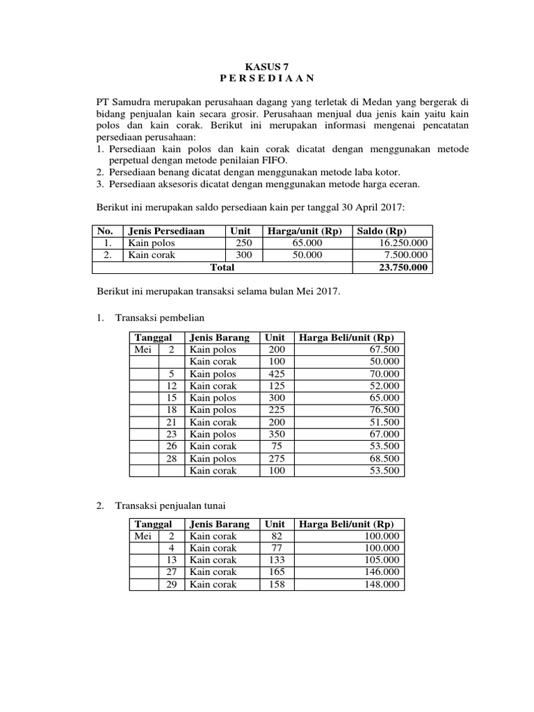Kasus 7-Persediaan | PDF