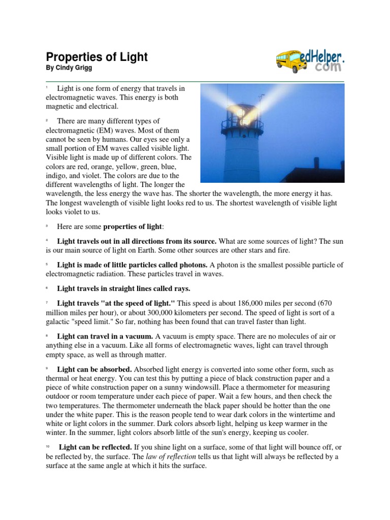 G8-Week 4 Light Worksheet | PDF | Light | Speed Of Light