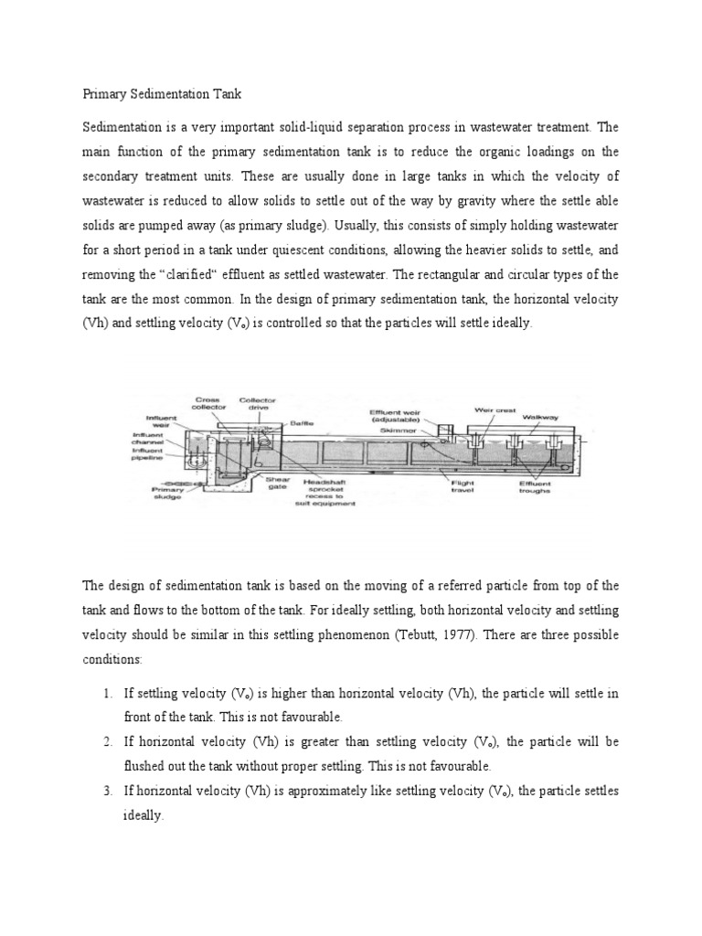 Primary Sedimentation Tank | PDF | Environmental Issues With Water ...