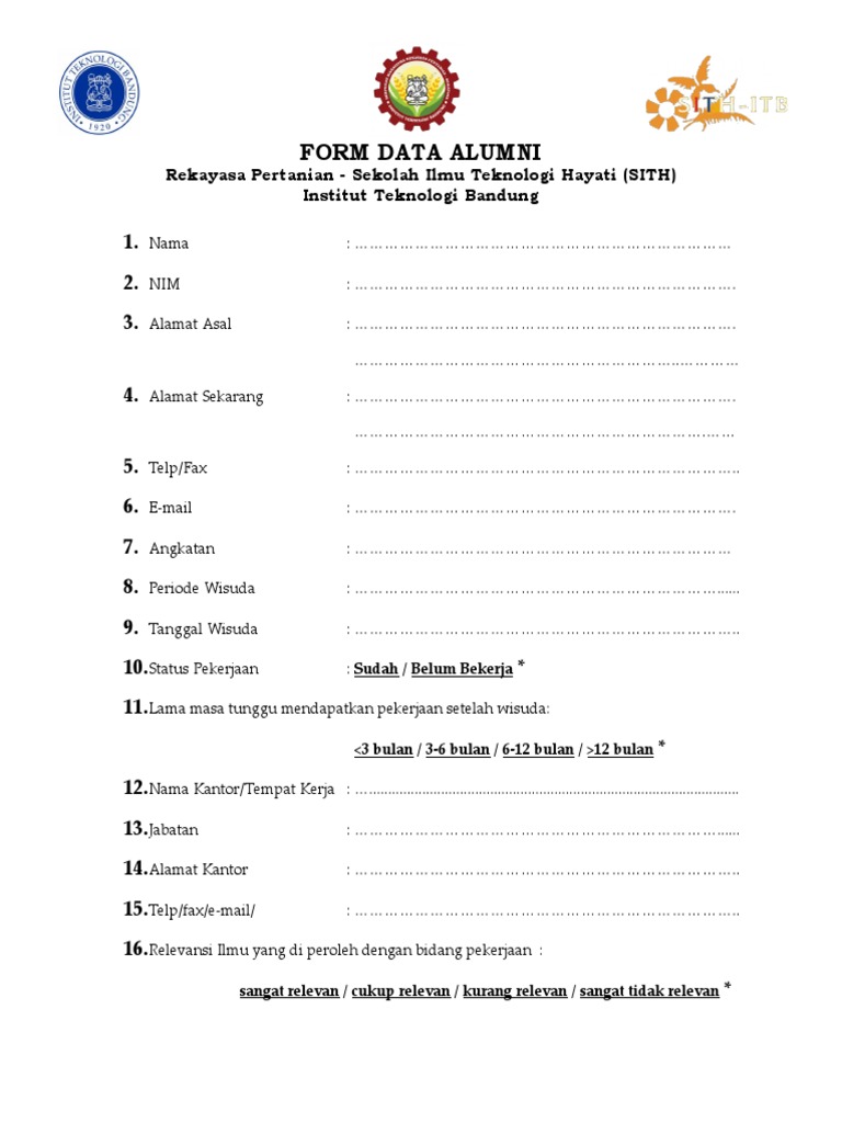 Form Data Alumni | PDF