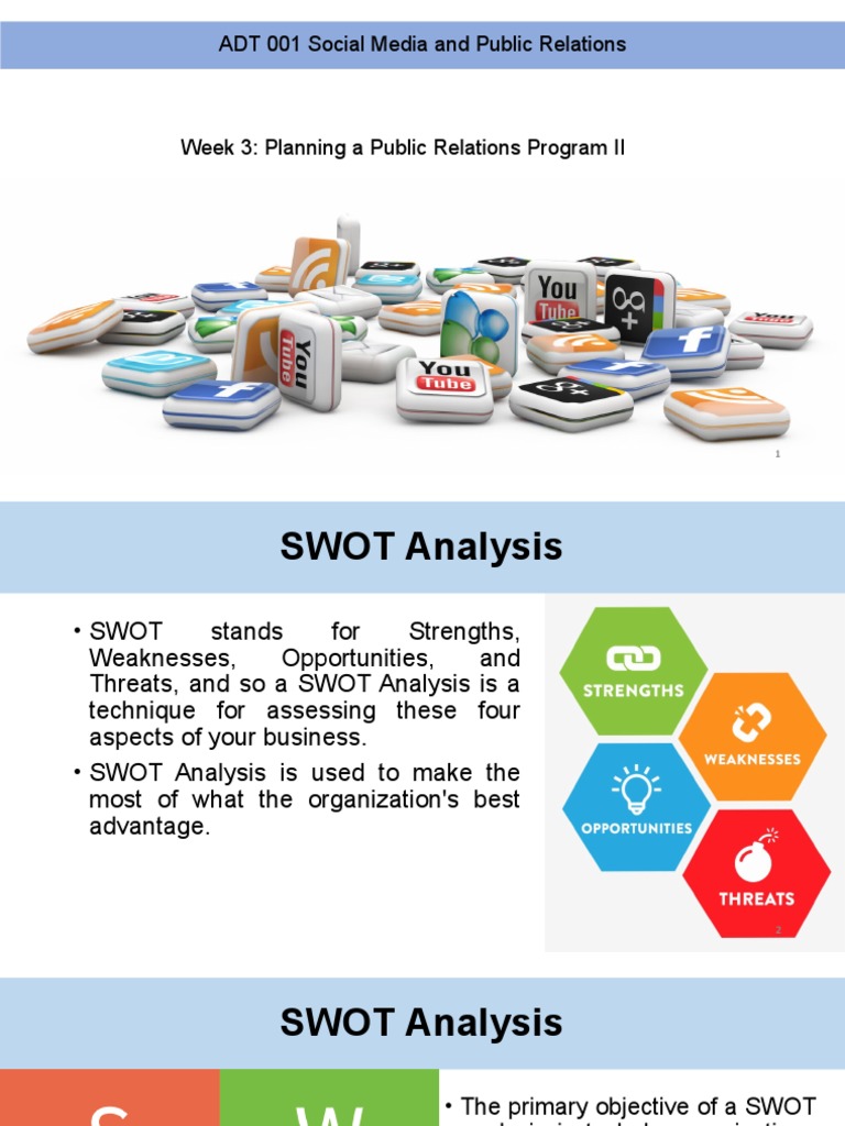 ADT 001 Social Media and Public Relations | PDF | Swot Analysis | Economies