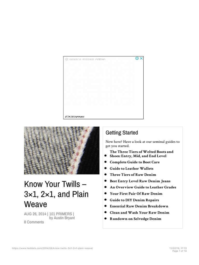 Know Your Twills - 3x1, 2x1, and Plain Weave | PDF | Business