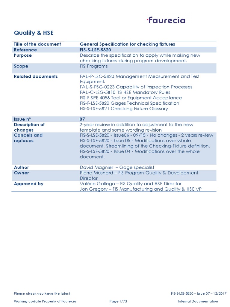 Fis-S-Lse-5280 (Faurecia) | PDF | Specification (Technical Standard ...