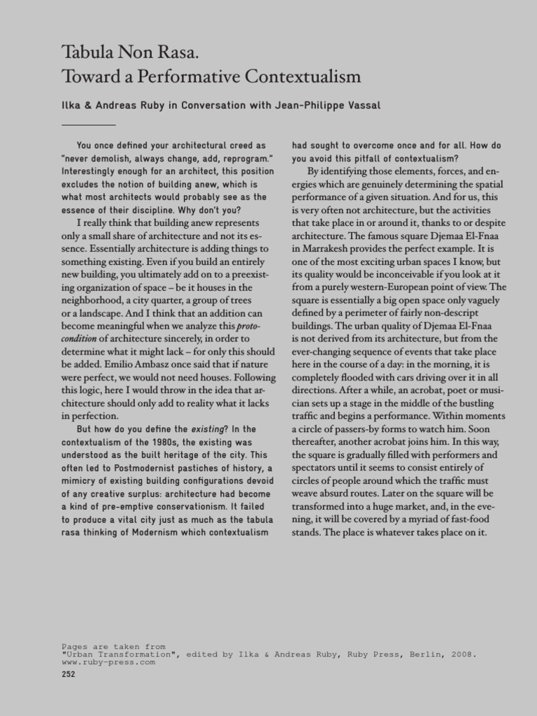 Tabula Non Rasa. Toward A Performative Contextualism: Ilka & Andreas ...