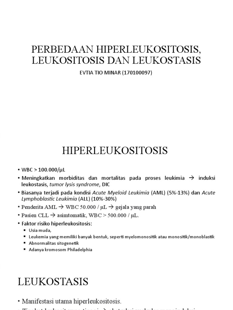 Perbedaan Hiperleukositosis, Leukositosis Dan Leukostasis | PDF | Sains ...