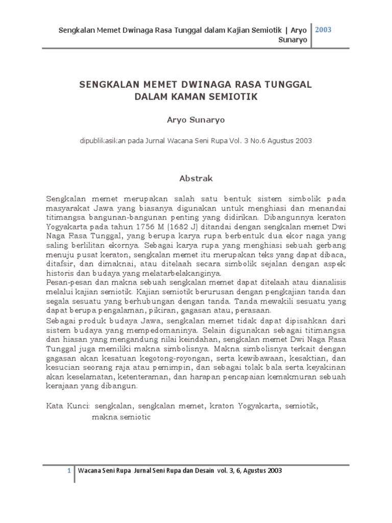 Sengkalan Memet Dwi Naga Rasa Tunggal | PDF | Sejarah