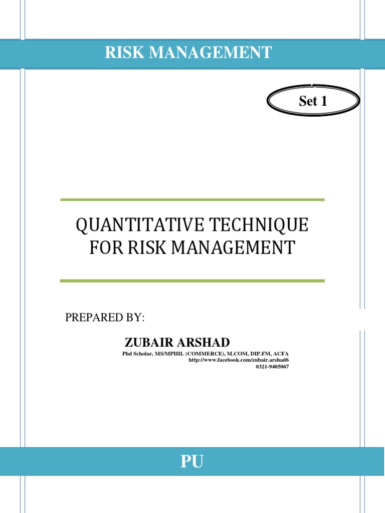 Quantitative Technique For Risk Manageme | PDF | Expected Value | Risk