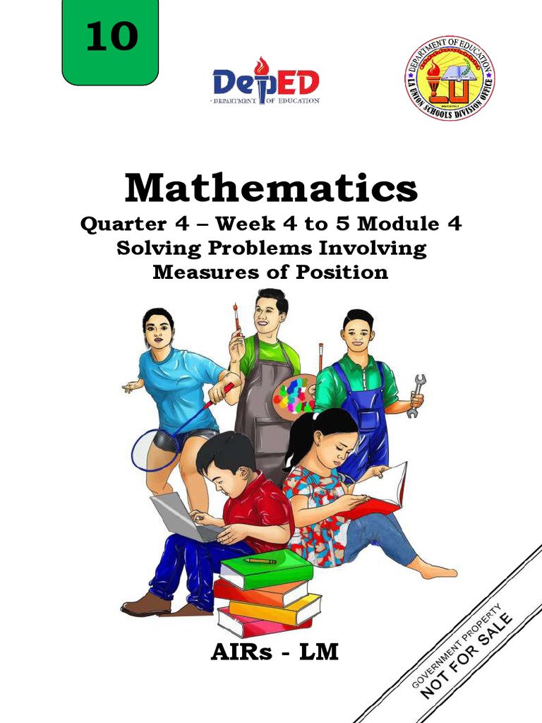 AIRs-LM - MATH 10 Quarter 4-Week 4-To-5 - Module-4 | PDF | Quartile ...
